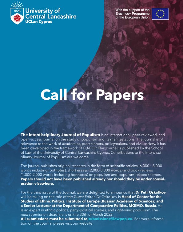 Call for Papers The Interdisciplinary Journal of Populism - European ...